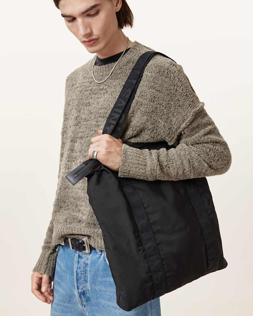 Afan Spacious Recycled Tote Bag Black | ALLSAINTS